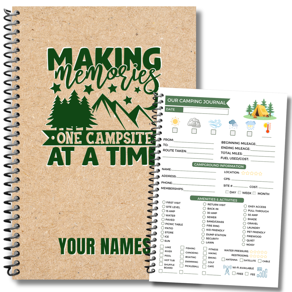 Personalized Camping Journal - Custom RV Log Book - Campground Tracker ...