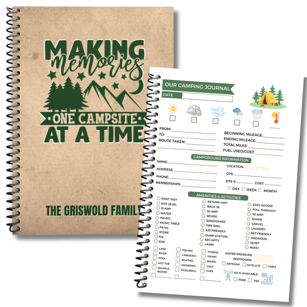 Custom Camping Journal | Camp Log Book for Campground Information, Ame ...