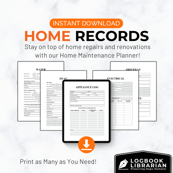 Printable Home Maintenance Logbook | Instant Download PDF – Logbook ...