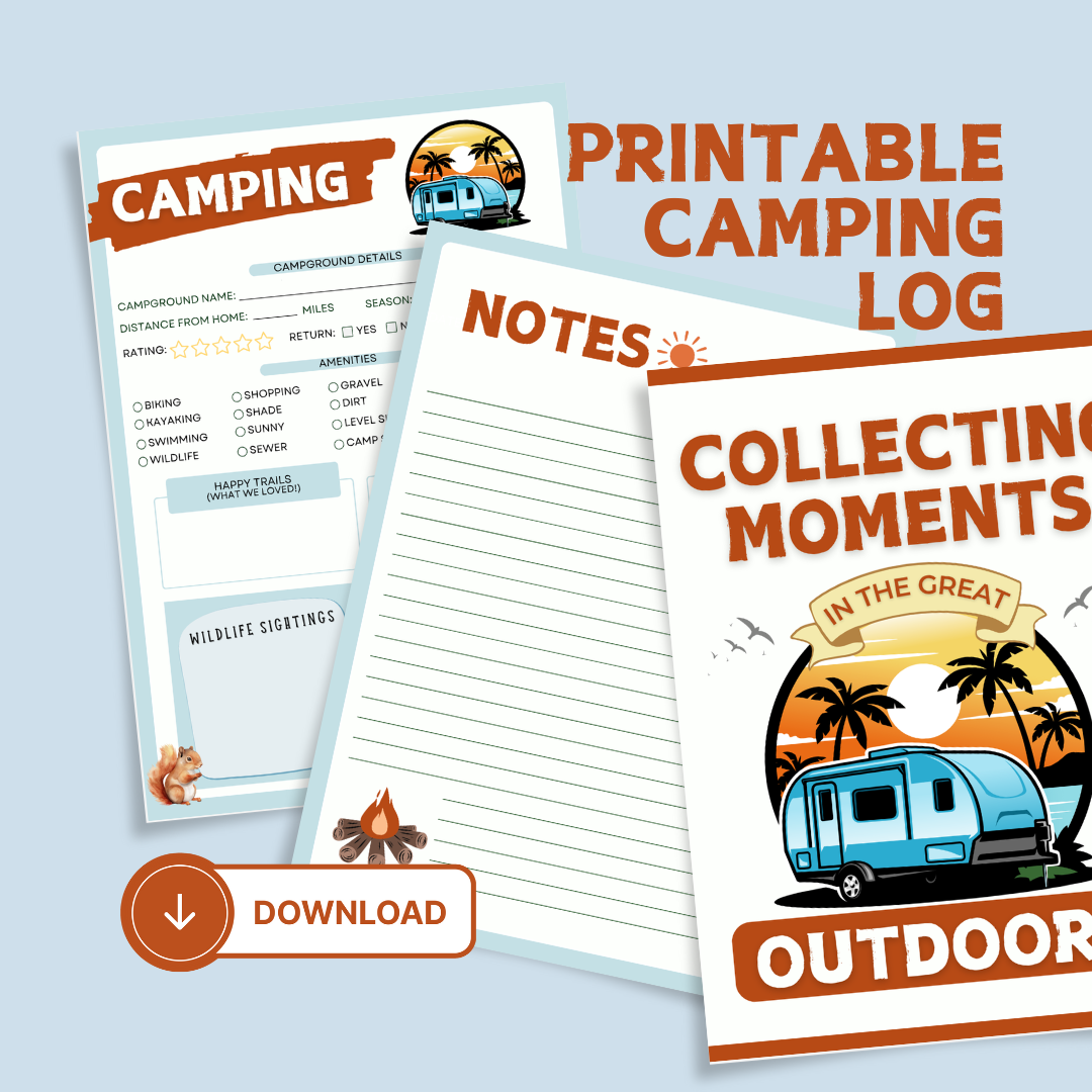 Cute Camping Journal | Digital Download PDF | Printable Camp Log Track ...