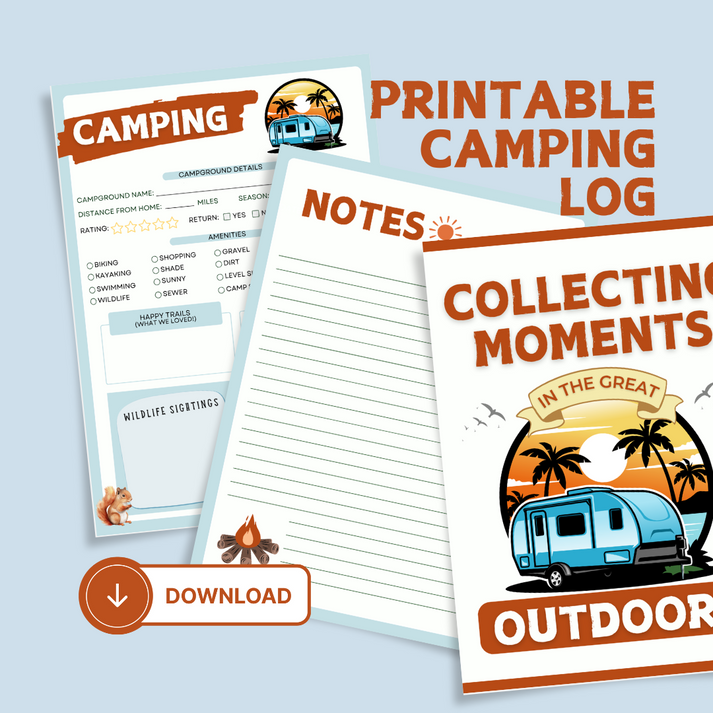 Cute Camping Journal | Digital Download PDF | Printable Camp Log Track ...